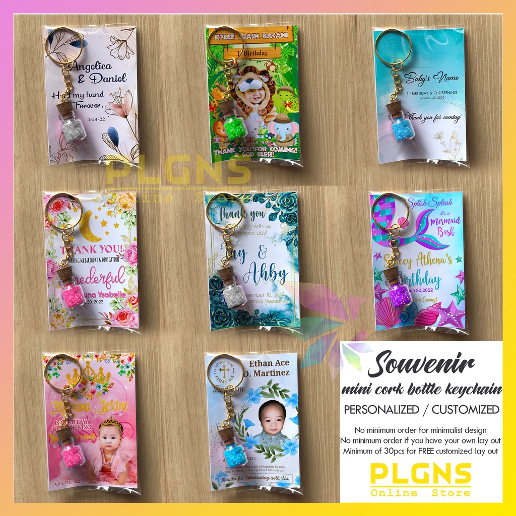 Souvenir Keychain Mini Cork Bottle Souvenirs Personalized/Customized ...