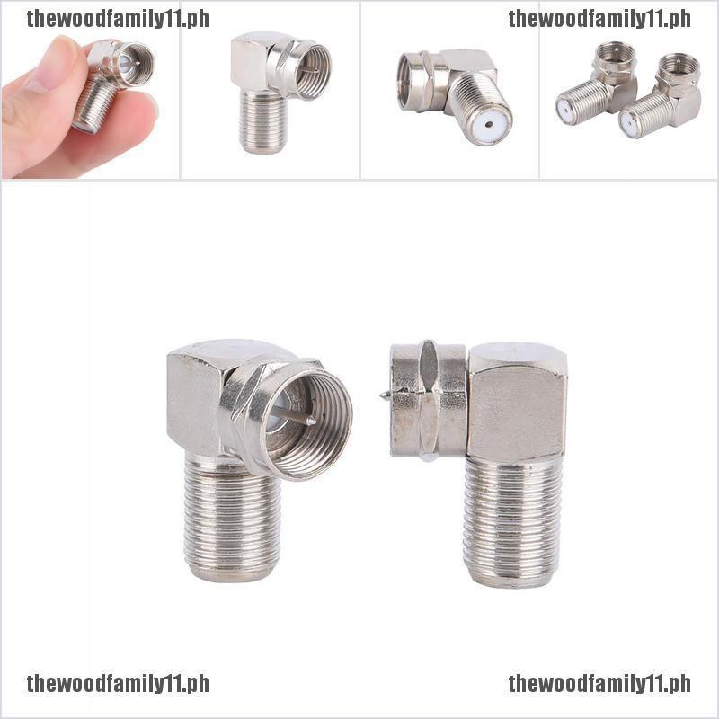 【tf11@COD】2pcs 90° Right angle RF male to RF female TV aerial coax ...