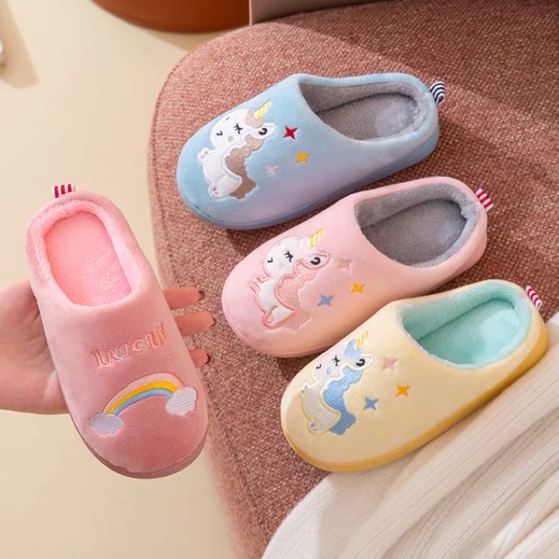 child warm indoor cute cotton slippers kids house slipper | Shopee ...