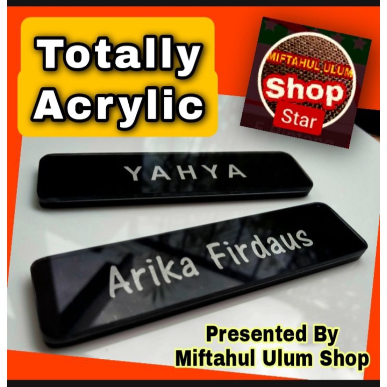 Name Tag - Chest Nameplate - Totally Double Acrylic - Safety Pin and ...