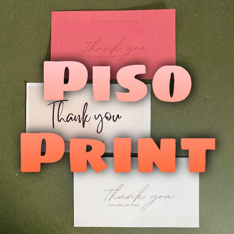 Piso Print Personalized Card Size Thank you note | Shopee Philippines