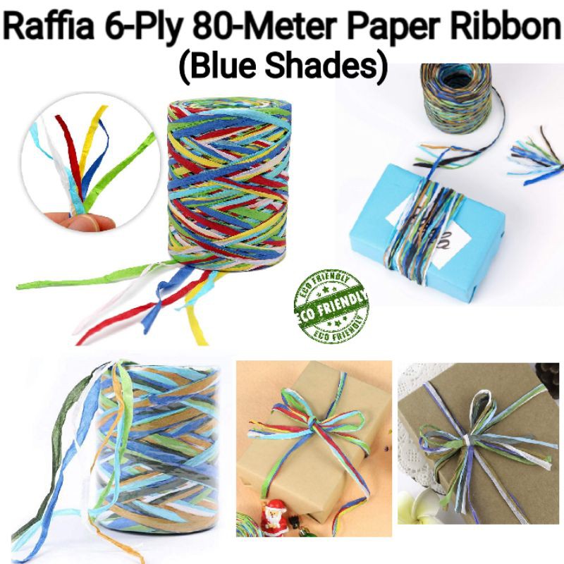 Raffia 6-Ply 80-Meter Paper Ribbon (Blue Shades) | Shopee Philippines