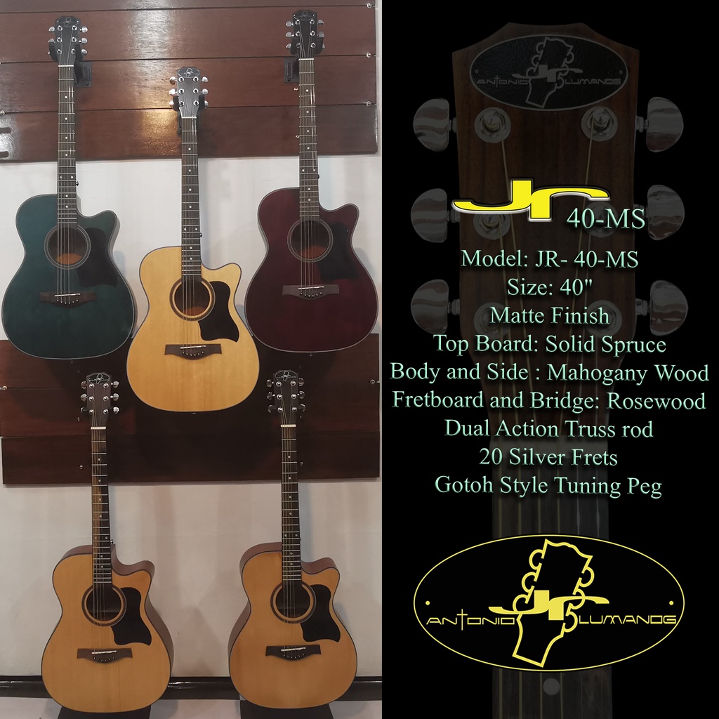 JR 40MS ACOUSTIC GUITAR BY: Antonio JR. Lumanog Music Store | Shopee ...