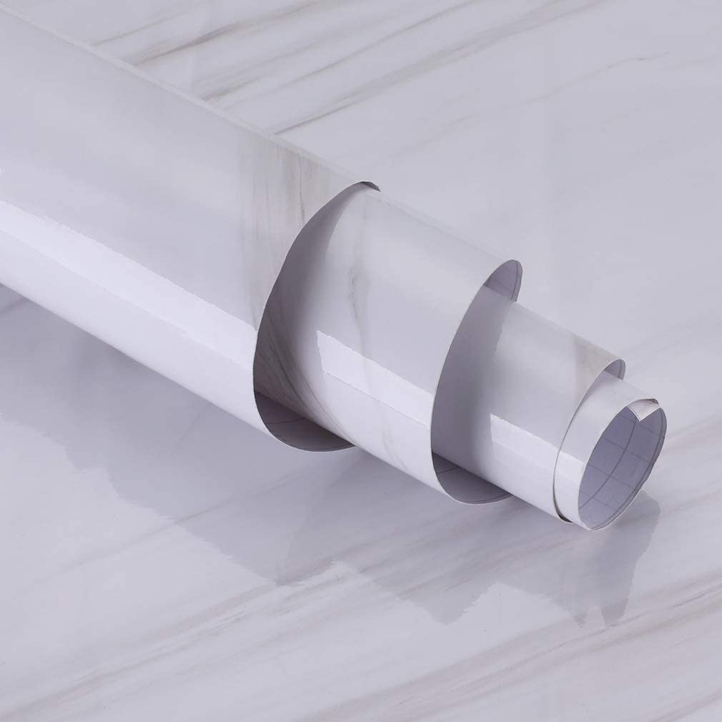 Homease Marble Contact Paper White Peel and Stick Wallpaper for Kitchen ...