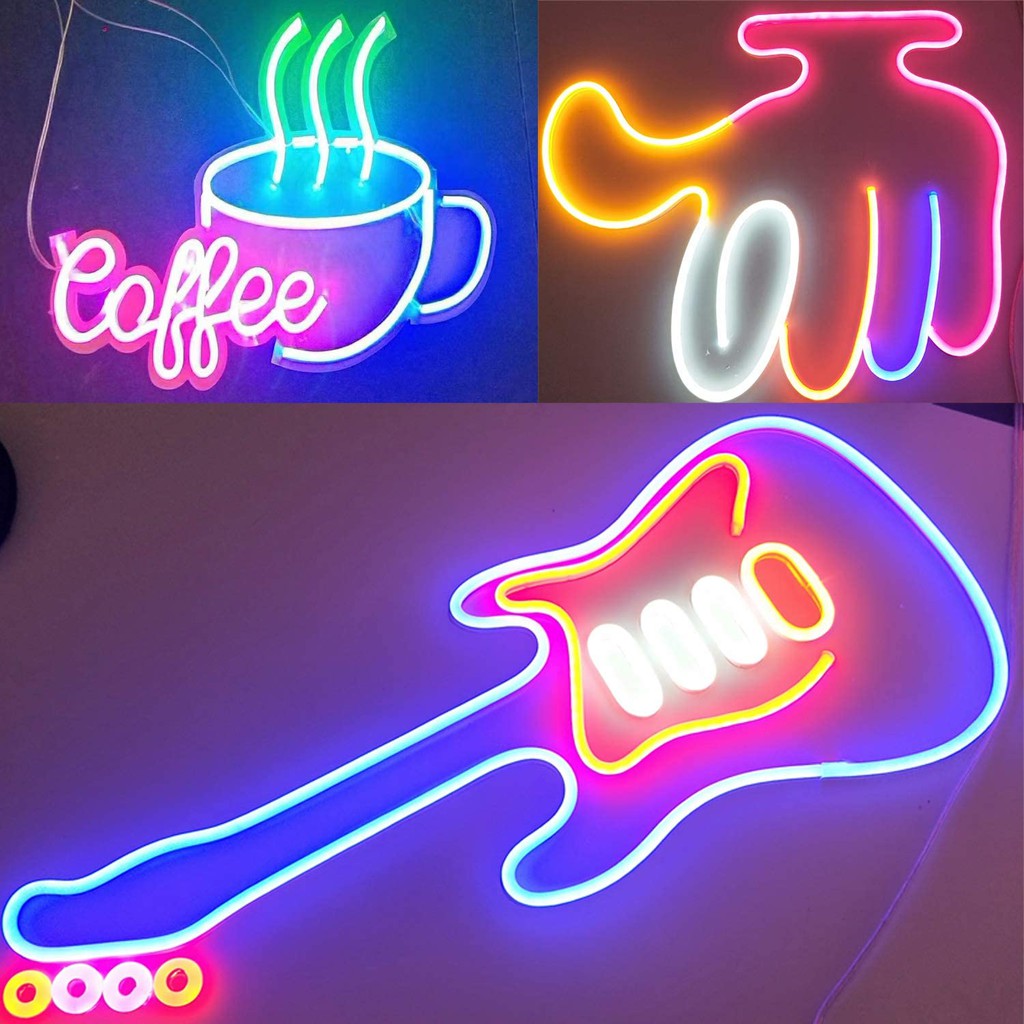 LED Neon Room Decorative String Lights with 2A Power Fairy Lights DIY ...