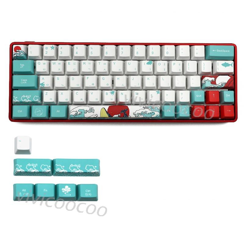 VIVI Russian 71 Keys Sea Coral Ukiyo-e Keycap Dye Sublimation ...