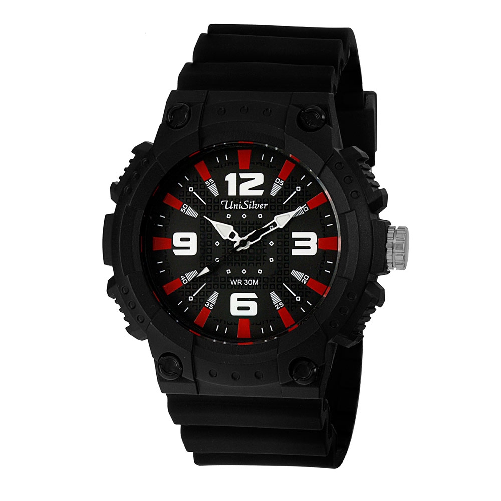 UniSilver TIME Gizmatic Black Men's Rubber Watch KW1616-1003 | Shopee ...