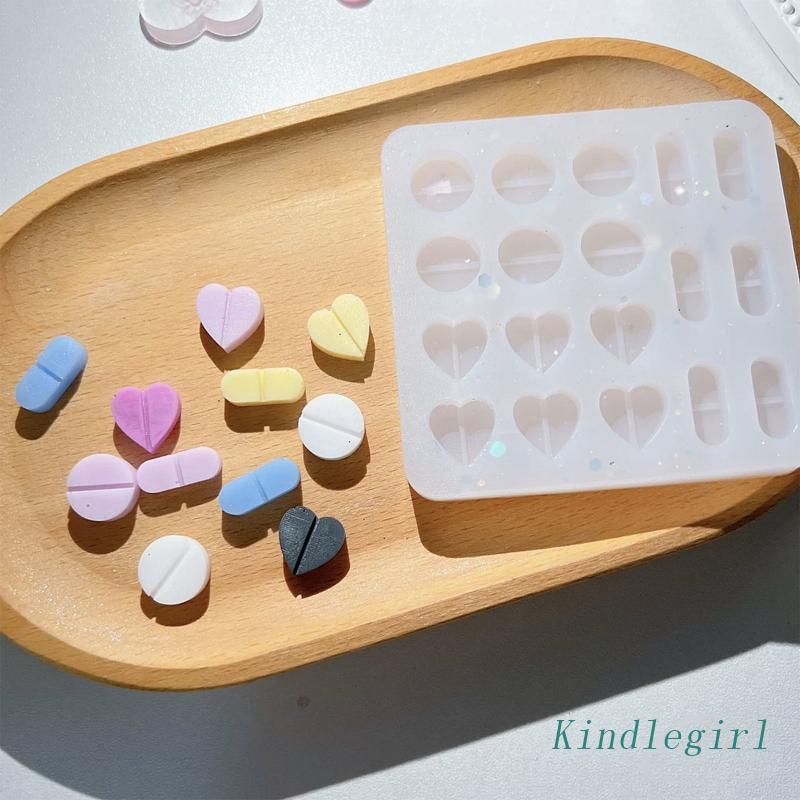 KING Capsule Heart Silicone Mold Hollow Epoxy Shaker Fillings Silicone ...