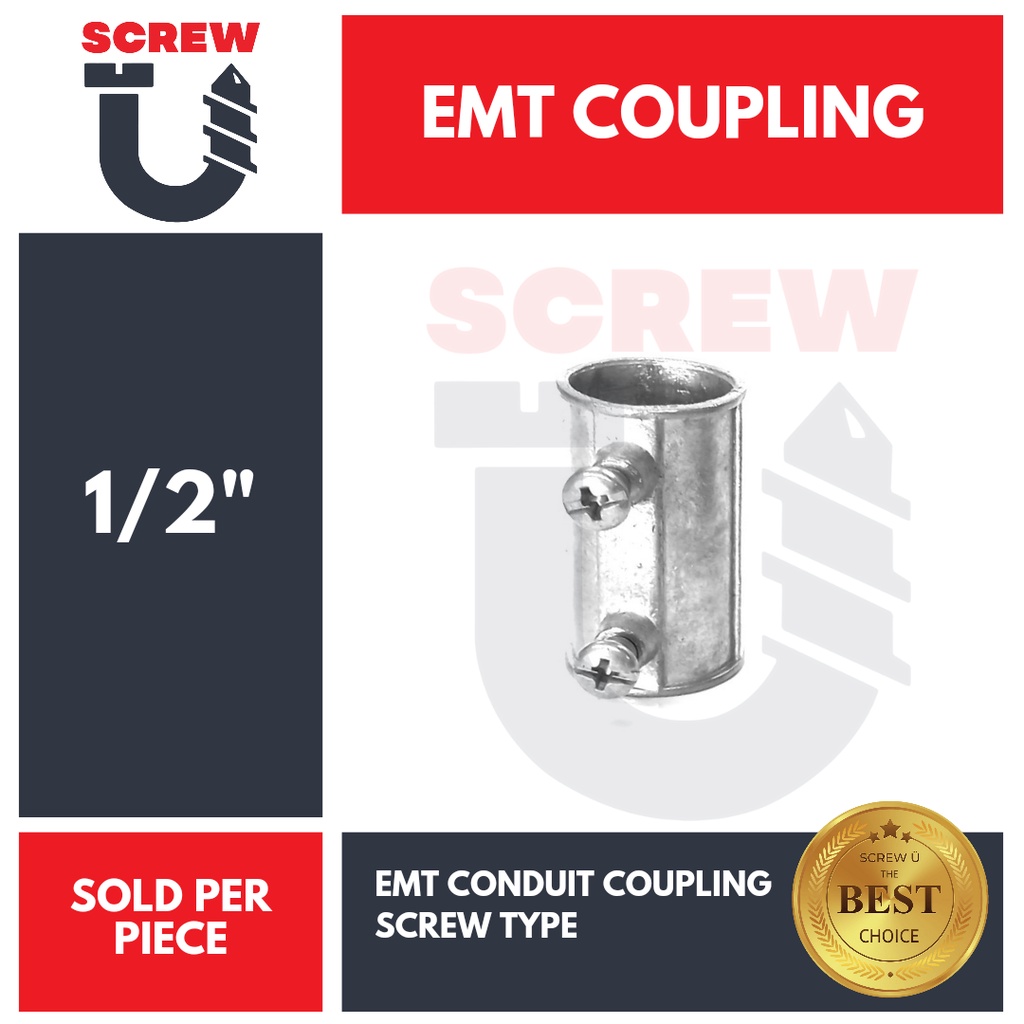 EMT Coupling | 1/2" | 3/4" | 1" Screw Type (Straight) Sold Per Pc ...