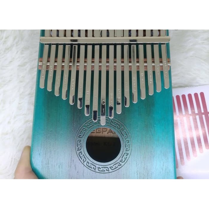 Kalimba 17 Keys Mahogany Wood Mbira Piano Thumb Blue Kalimba Mahogany ...