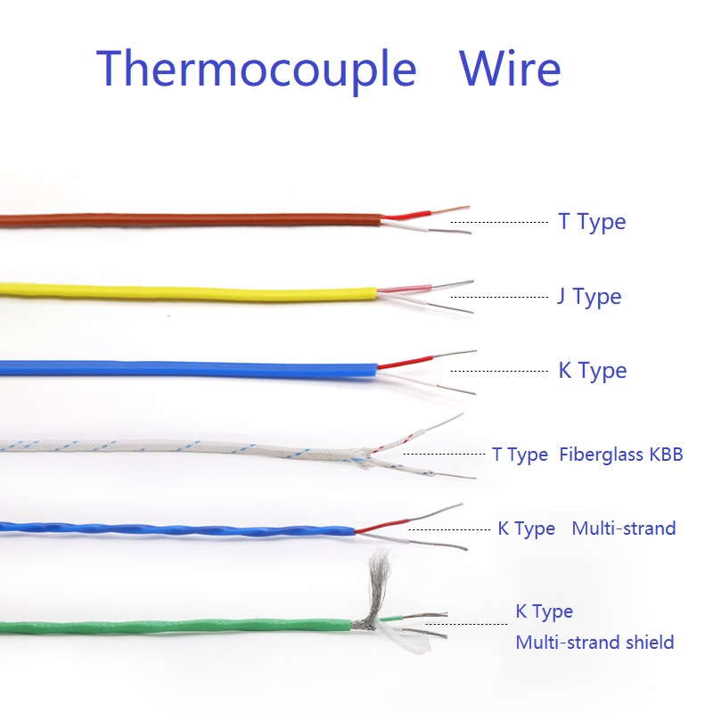 5Meter- K T J Type Thermocouple Wire 2Cores PTFE Insulator Shielded ...