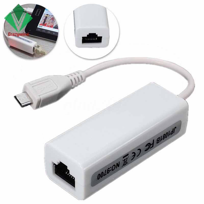 Micro USB 2.0 5P to RJ45 Networks Lan Ethernet Cable Converter Adapter ...
