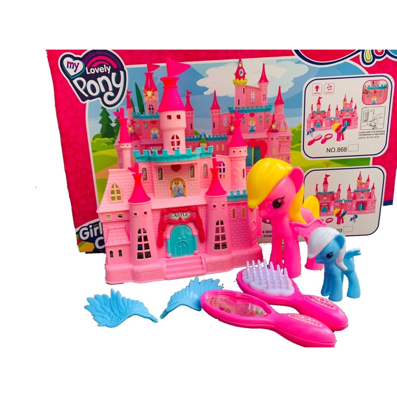 My Litter Pony castle set with Musical, comb set | Shopee Philippines