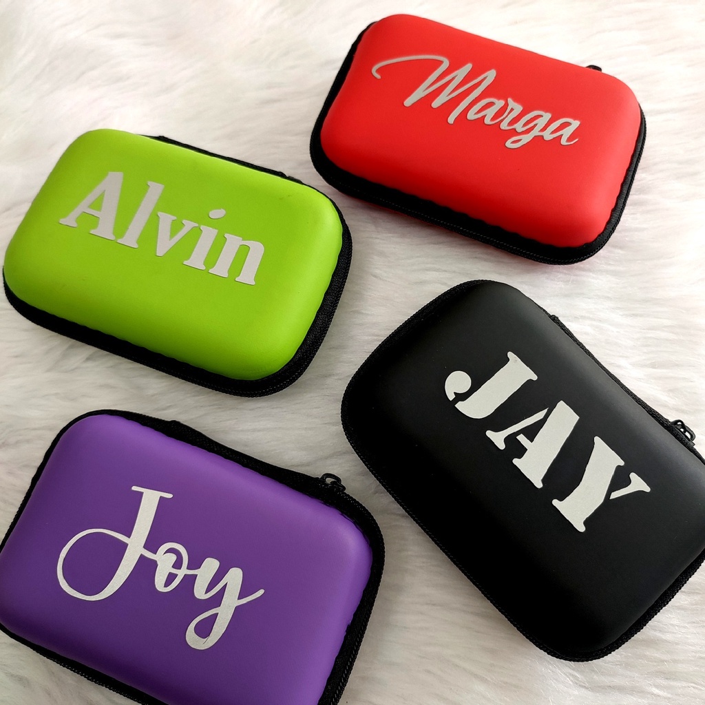 Personalized Gift Cord Organizer Hard Pouch | Water Proof Decal Sticker ...