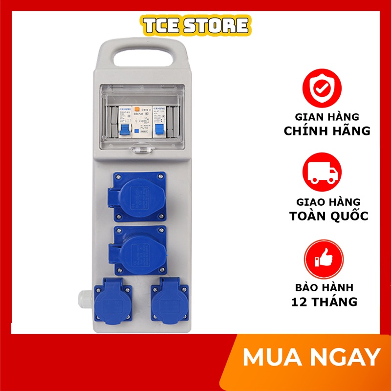 Industrial power box with 1-phase waterproof construction, designed ...