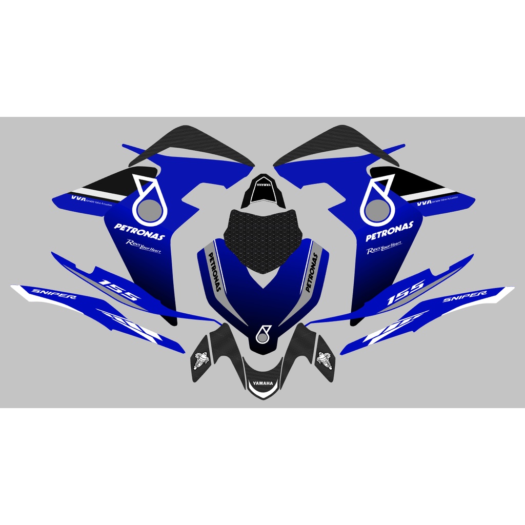 Sniper 155 Fulldecals laminated High quality Sticker race blu | Shopee ...