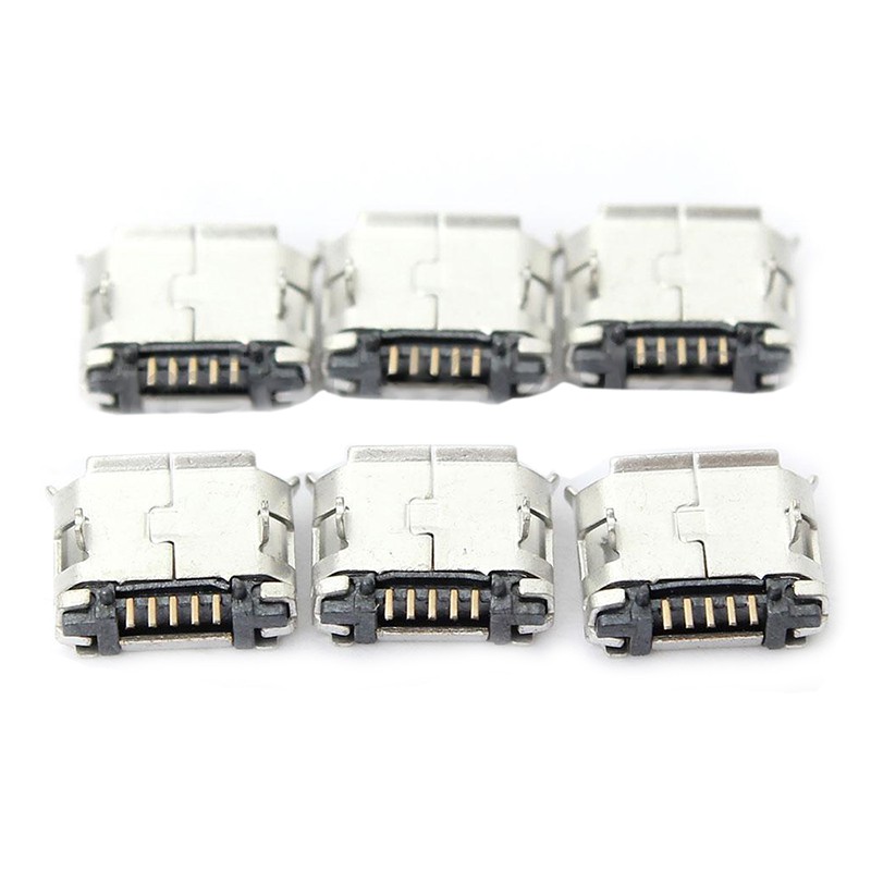 60Pcs Micro-USB B Female 5 Pin SMT Placement SMD DIP Socket Connector ...