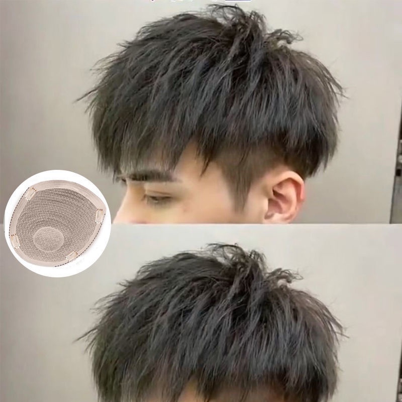 Wig Men Short Hair Men Steel Clip Perm Wig Korean Version Handsome ...