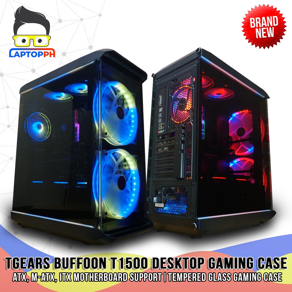 TGEARS BUFFOON T1500 Tempered Glass ATX Desktop Gaming Case | Laptop PH ...