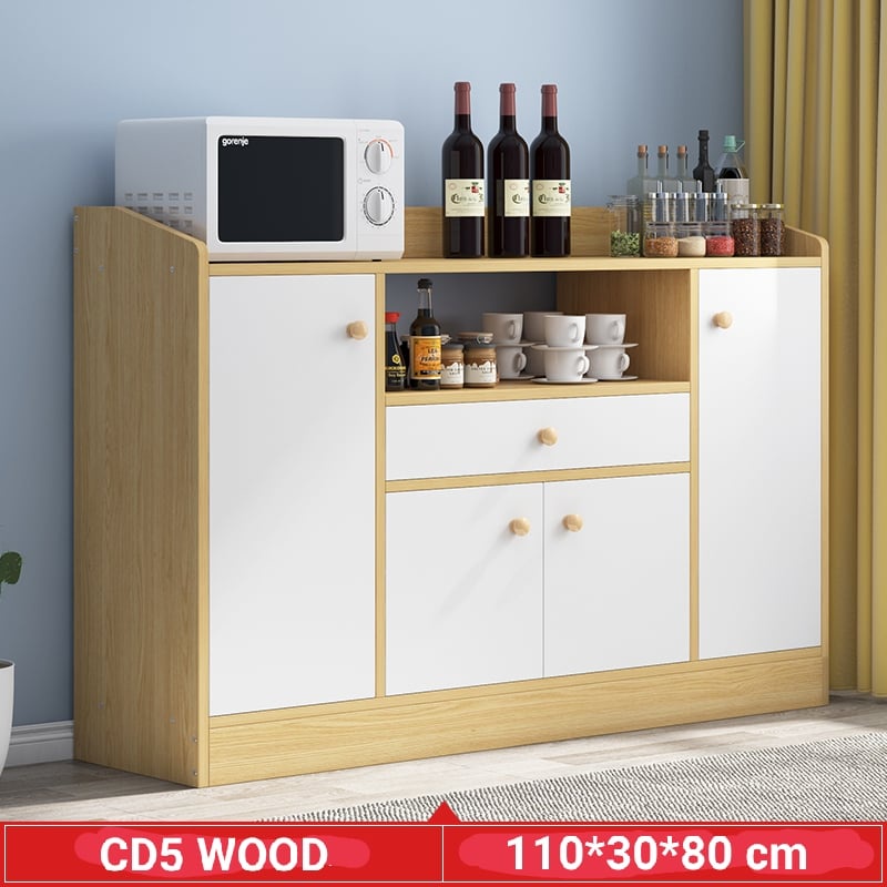 My Sunny Home CD5 Scandinavian Kitchen Shelf Cabinet with Drawers ...