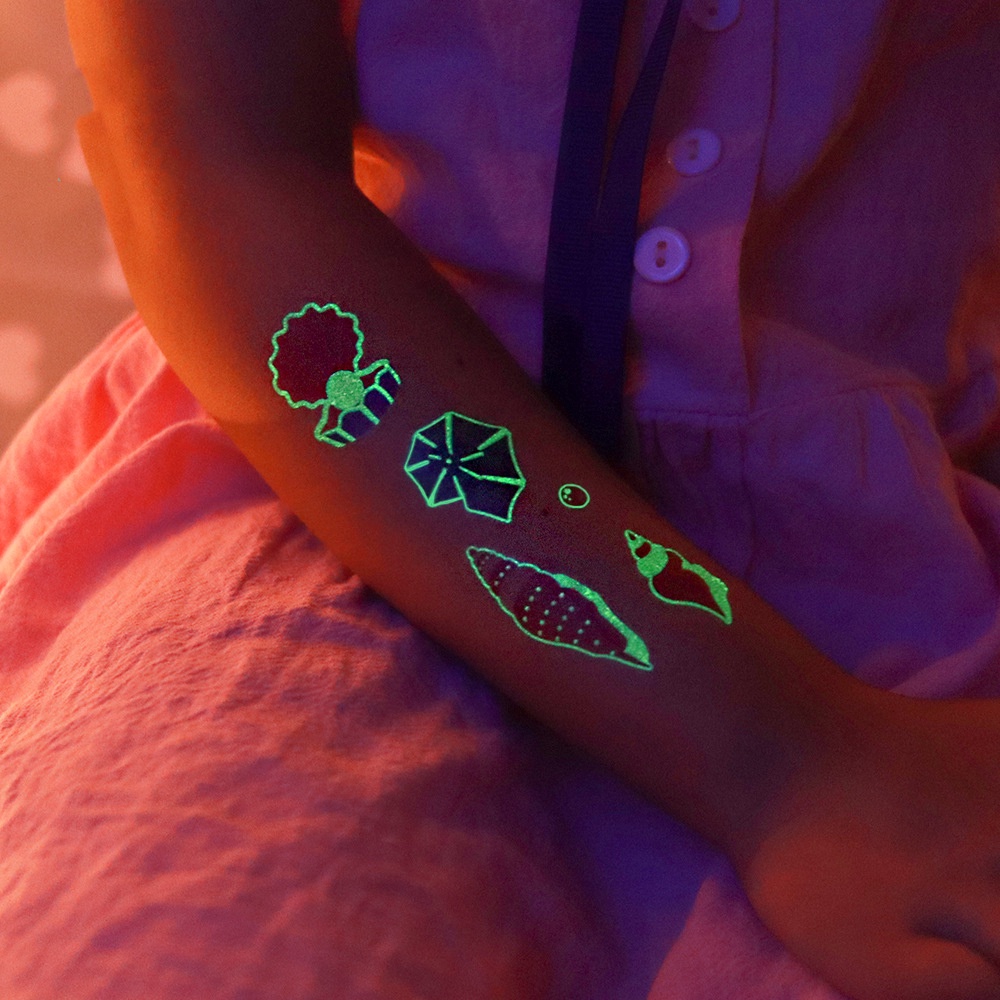 LUCKIN MART 5 Sheets/Set Waterproof Luminous Kids Tattoo Stickers ...