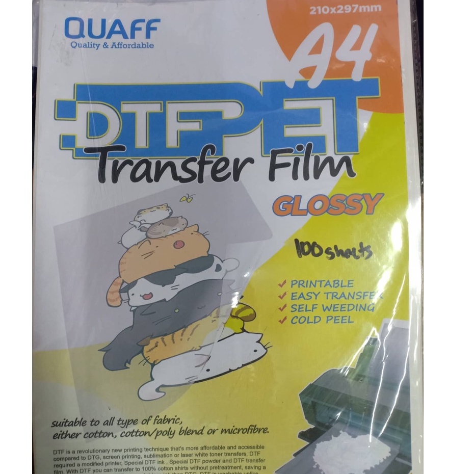 QUAFF A4 DTF PET Film GLOSSY | Shopee Philippines