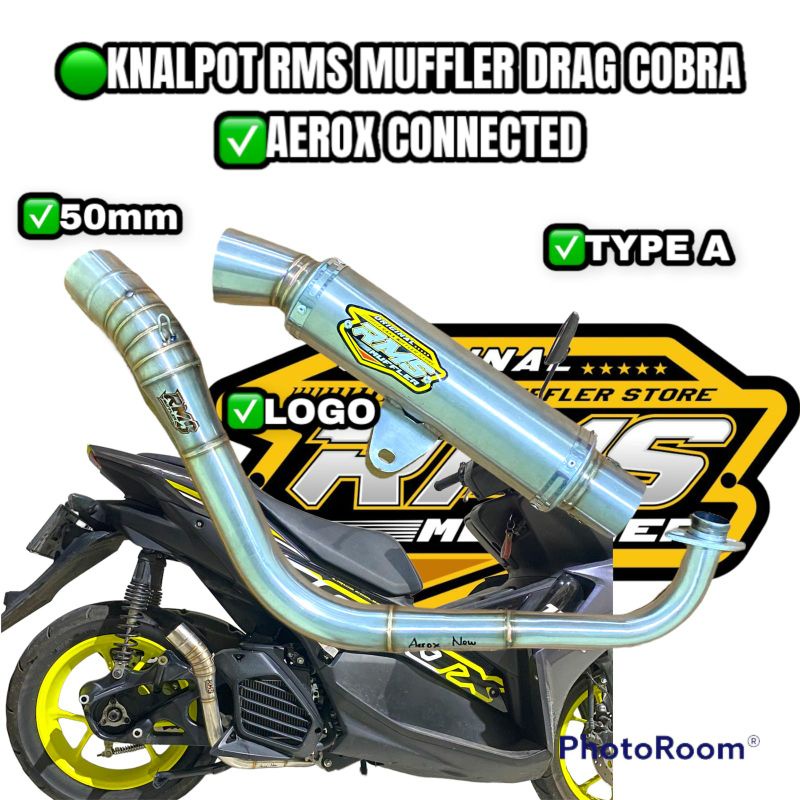 Aerox Exhaust NEW CONNECTED N MAX NEW AEROX OLD COBRA RMS MUFFLER ORIGINAL 100% Up BENDING ...