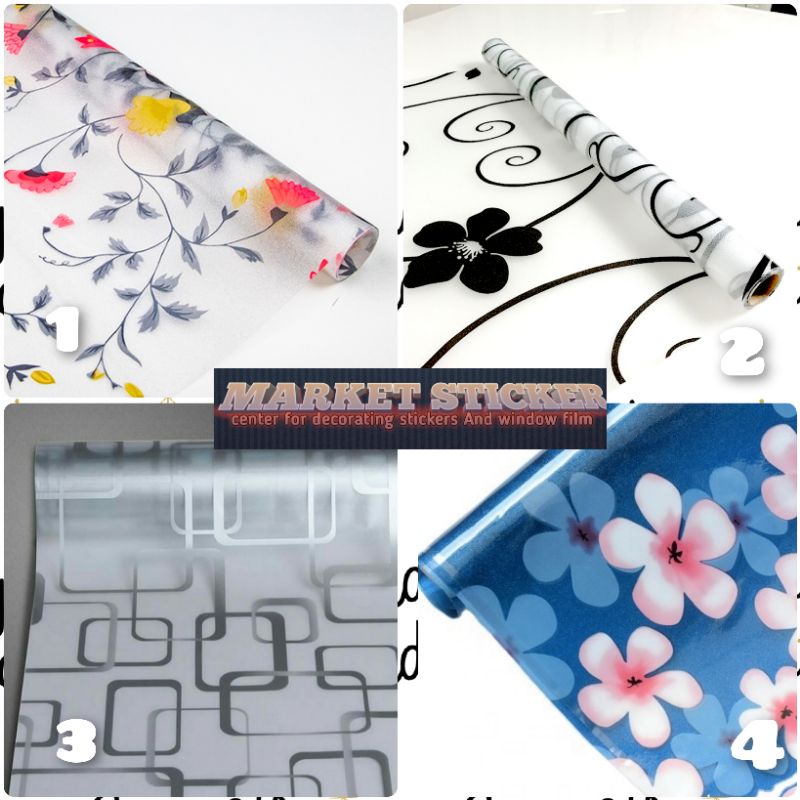 Motif Glass Sticker Glass Sticker Window Glass Sticker Home Shop ...