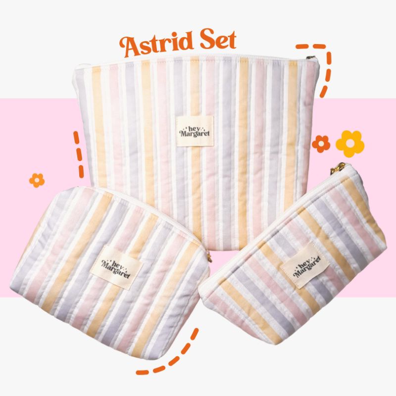 ASTRID Set | Handmade Quilted Toiletry Bag Make-up Pouch Organizer Gift ...