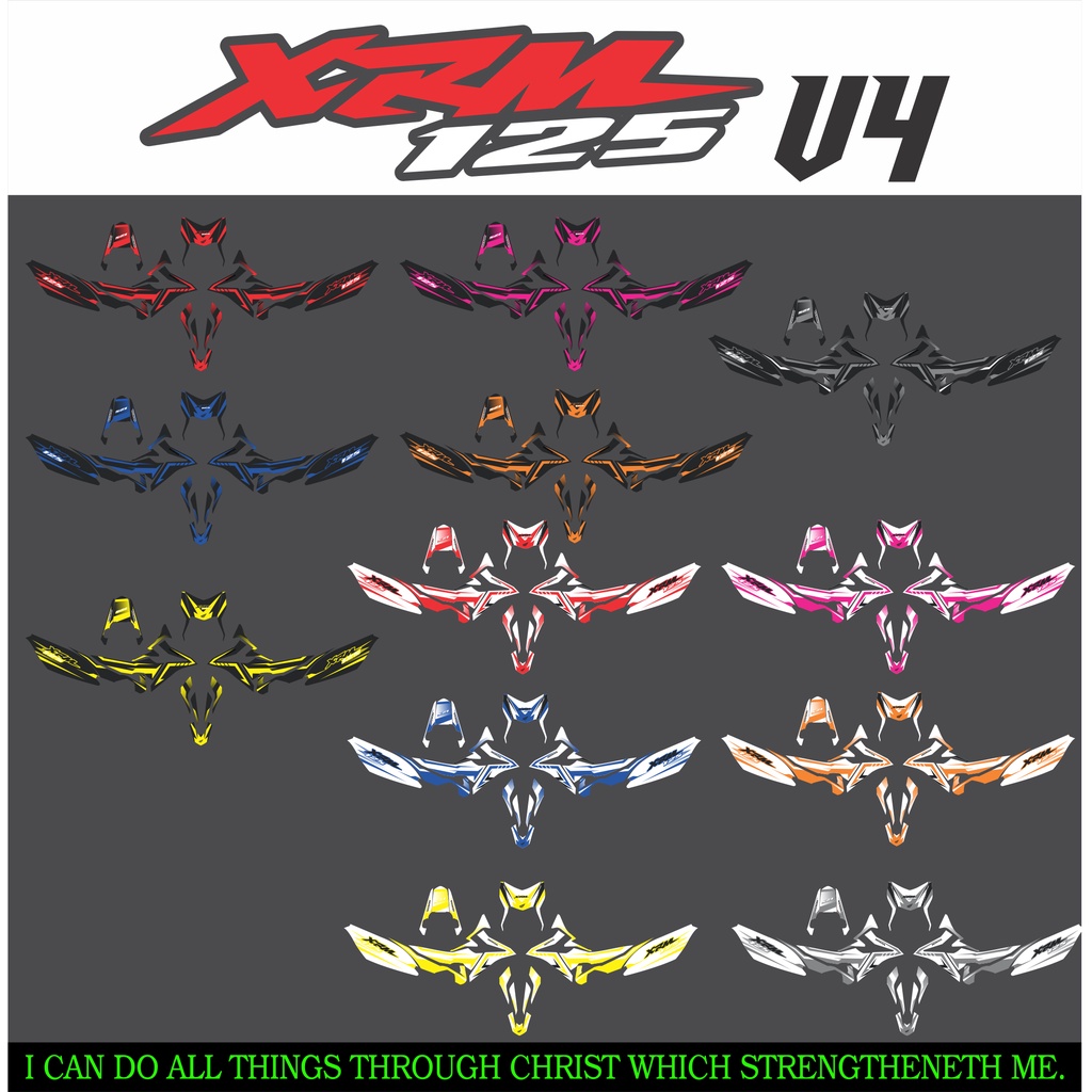 XRM 125 FULL DECALS V4 (COLORED) | Shopee Philippines