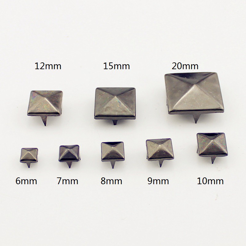 Black Metallic Pyramid Clamps of Various Sizes for Leather Crafts ...