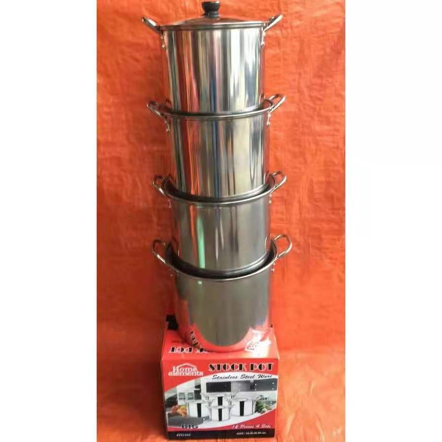 [4 in 1] 22CM 24CM 26CM 28CM 30CM Stainless Steel Metal / Glass Stock ...