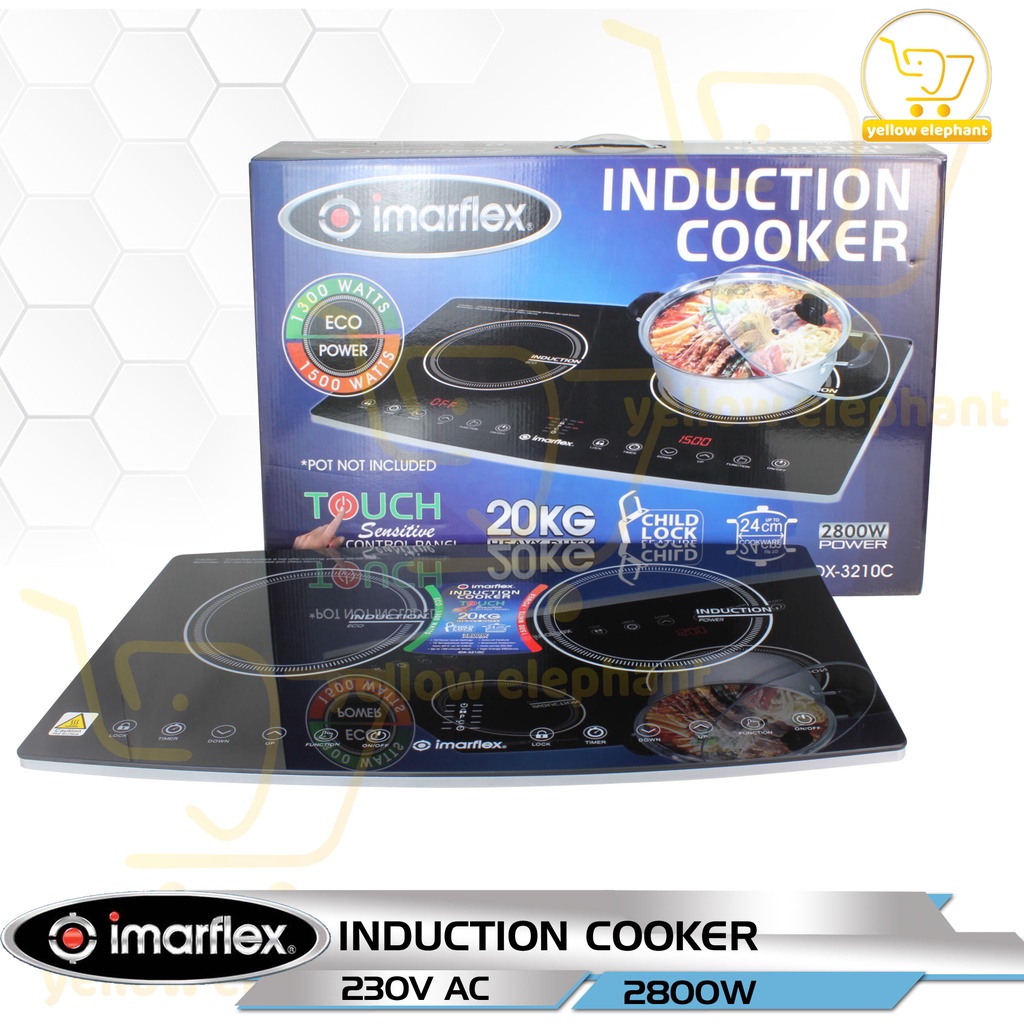 Imarflex Twin Induction Cooker Black 2800w - Yellow Elephant | Shopee ...