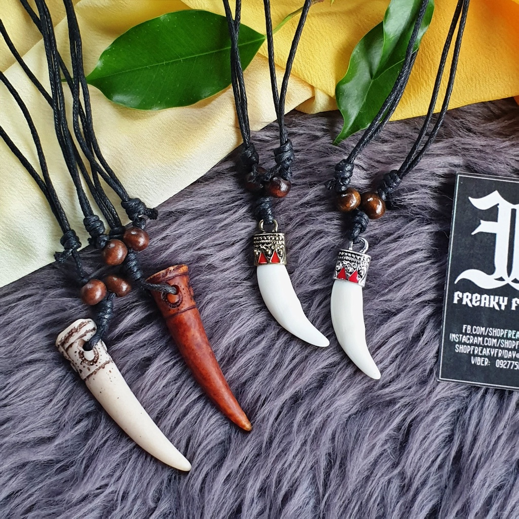 Tribal Horn Part 3 Bone Adjustable Choker Necklace Rasta Inidie Hippie ...