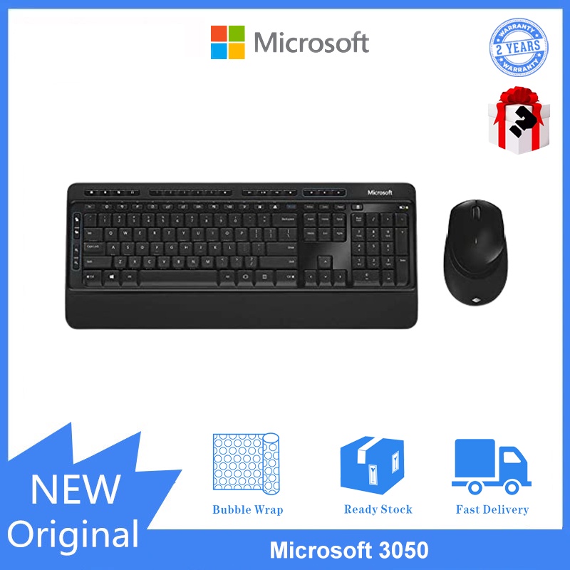 Microsoft 3050 Wireless Blue Track Desktop Set, office home wireless ...