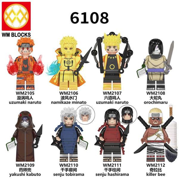NARUTO MINI FIGURES NARUTO MINATO OROCHIMARU KABUTO TOBIRAMA HASHIRAMA ...