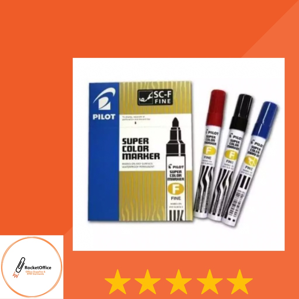 PILOT PERMANENT MARKER BLACK BLUE RED PILOT FINE PER PC | Shopee ...