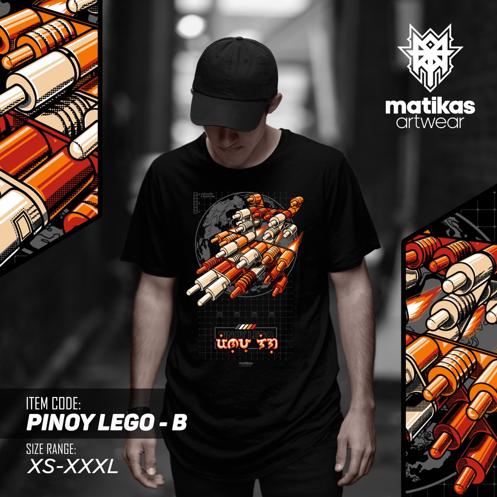 Matikas Artwear Pinoy Lego T-Shirt (Black) | Shopee Philippines
