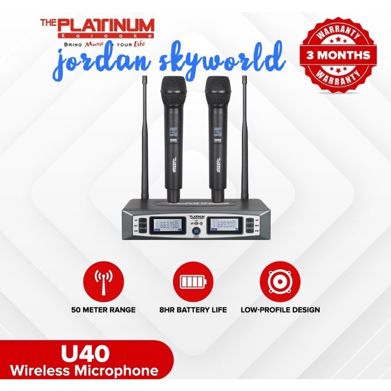 PLATINUM U40 PROFESSIONAL WIRELESS MICROPHONE | Shopee Philippines