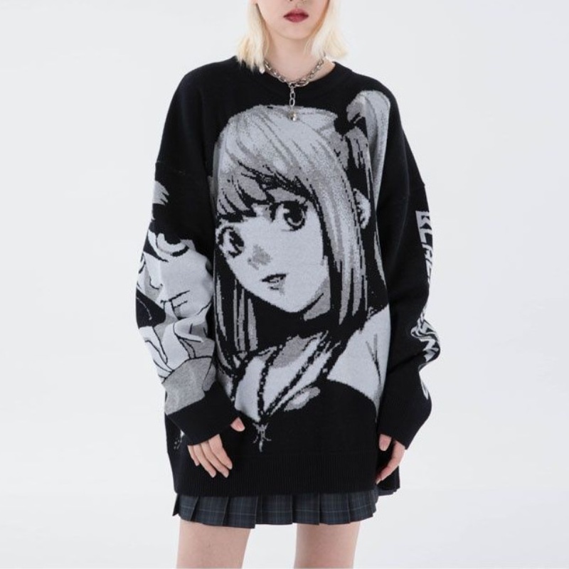 Y2K Japanese Anime Death Note Sweatshirt Women Harajuku Streetwear ...