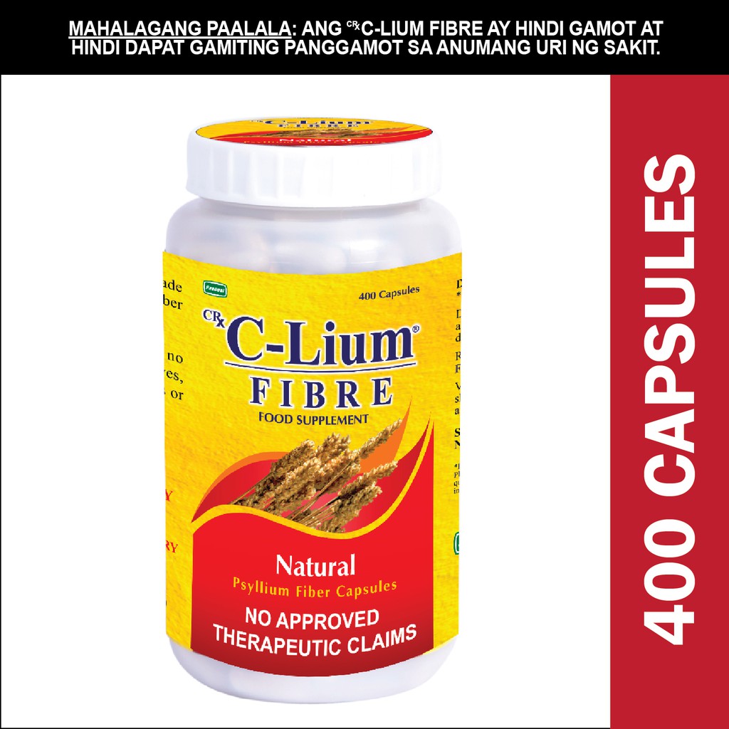 C-Lium Fibre (Psyllium Fiber) Jar 400 Capsules | Shopee Philippines