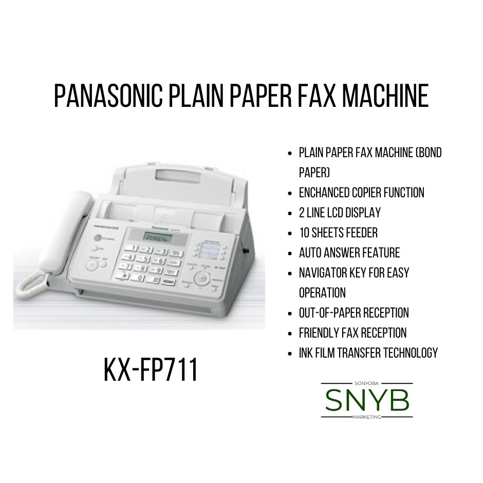 PANASONIC KX-FP711 Plain Paper Fax Machine | Shopee Philippines