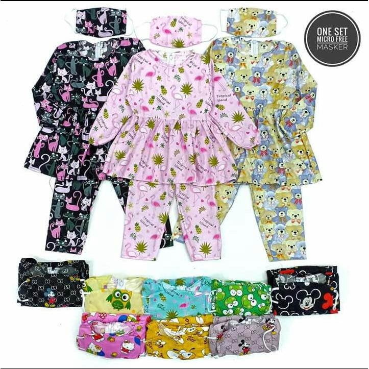 Polymicro Pajamas Set Children 's Mask 1-6 Years | Shopee Philippines