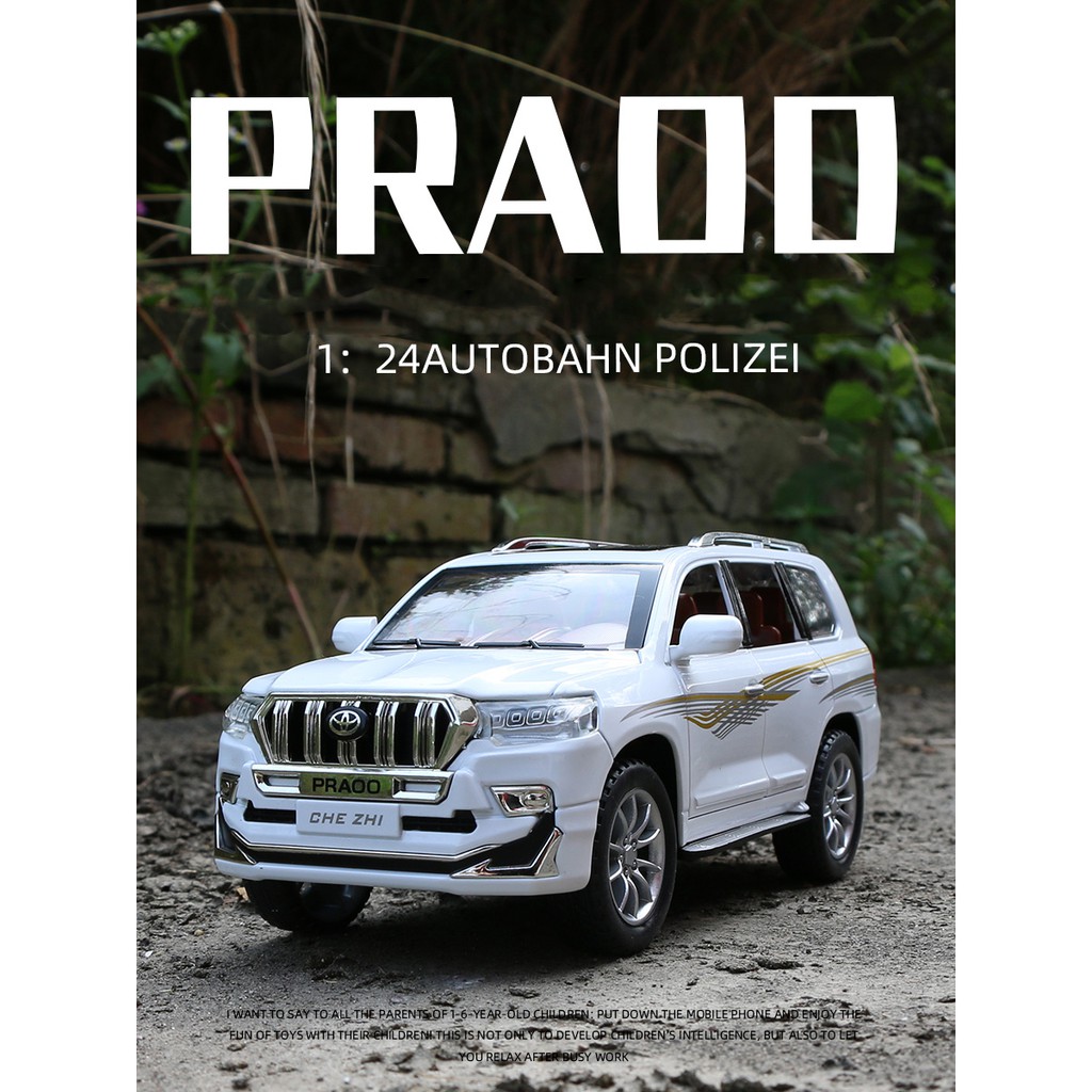 1:24 TOYOTA PRADO Car Models Alloy Diecast Toy Vehicle Doors Openable ...