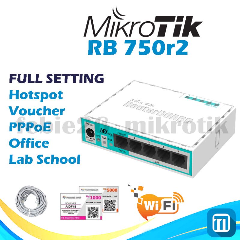 MIKROTIK MicroTik RB750 r2 Full Setting Hotspot Voucher RT RW Net ...