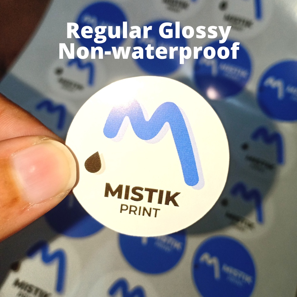 Customized Waterproof and Regular Sticker Label Logo Precut Circle ...