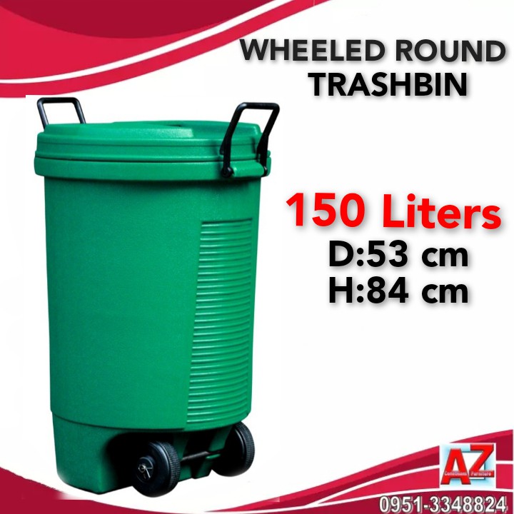 Round Wheeled Trash Bin 150L | Shopee Philippines