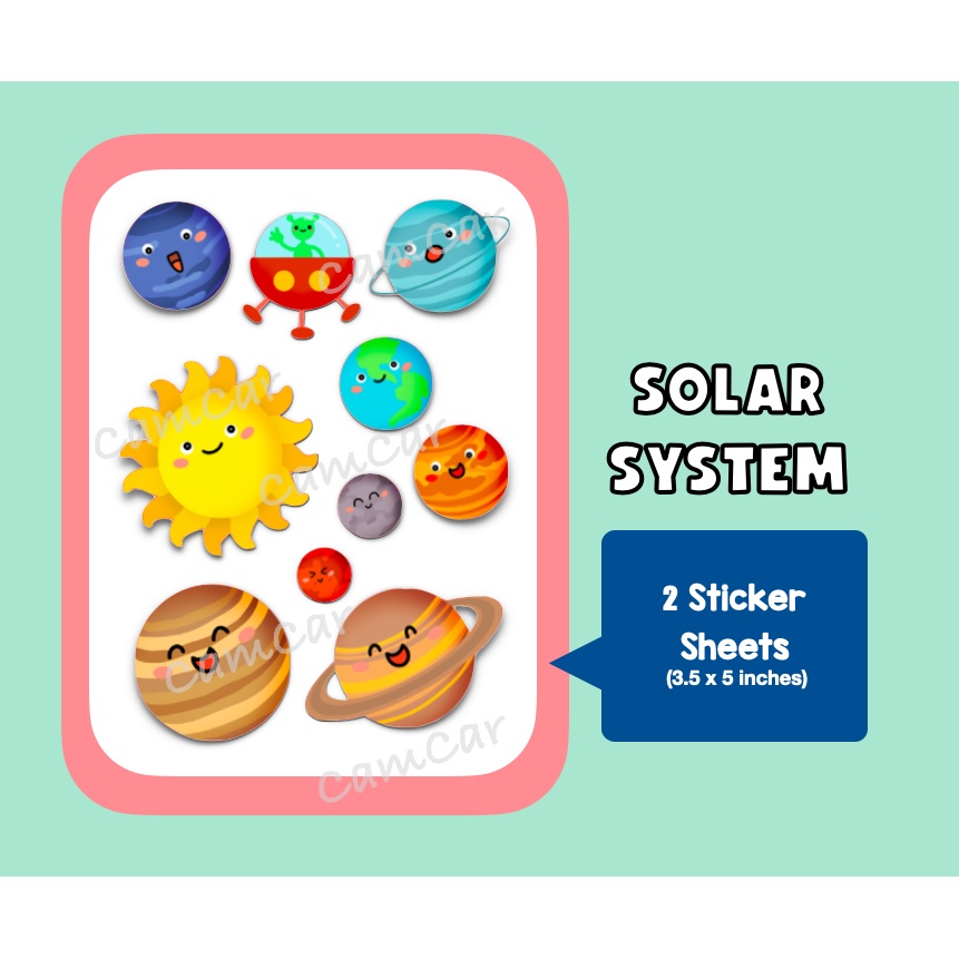 2 PCS EDUCATIONAL STICKERS: learn colors, numbers, shapes, animals ...