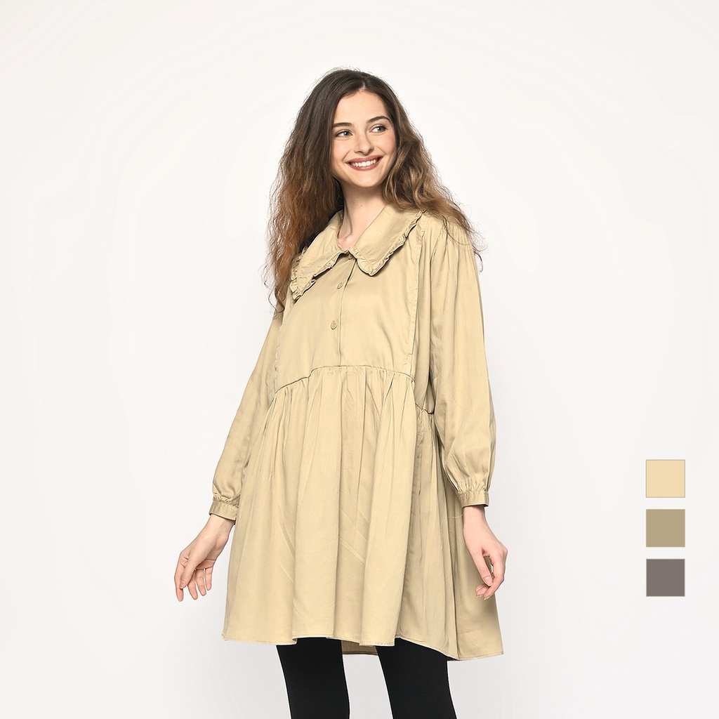 Peter Pan Collar Tunic (Pregnant & Breastfeeding Tunic) | Shopee ...