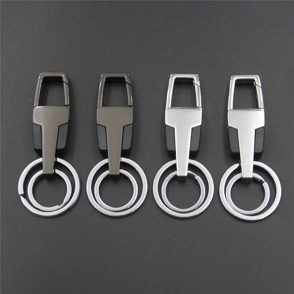 Men's Simple Waist Buckle Business Double Ring Keychain Car Key Holder ...
